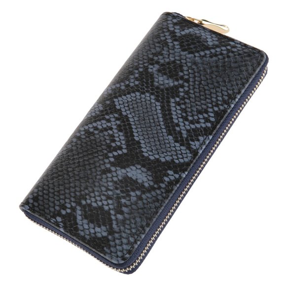 riah fashion | Bags | Wallet Navy Python Print | Poshmark